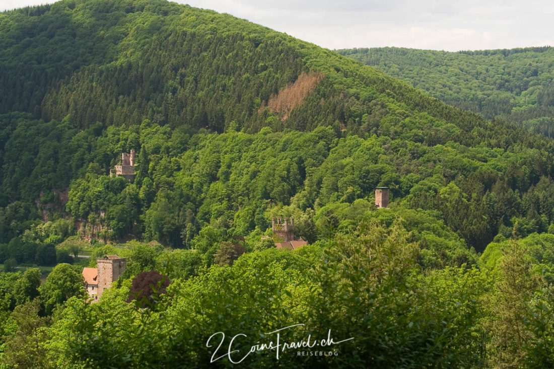 Neckarsteinach die vier Burgen Stadt am Neckar im Odenwald