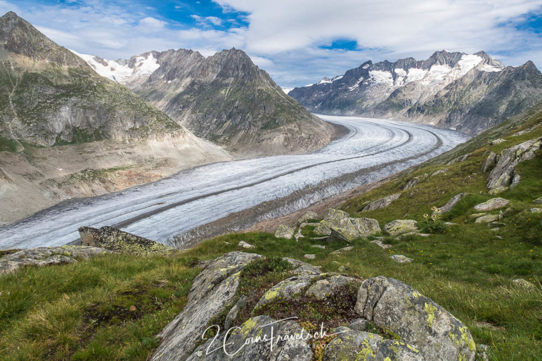 Wanderung am Aletschgletscher dem UNESCO Welterbe im Kanton Wallis