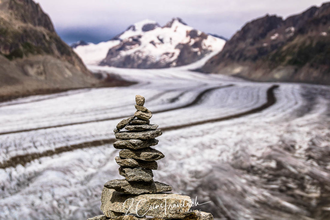 Wanderung am Aletschgletscher dem UNESCO Welterbe im Kanton Wallis