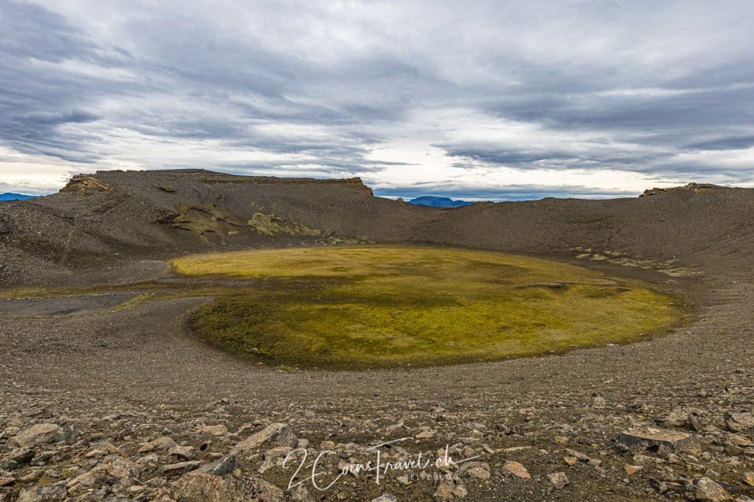 Ausflug zum Hrossaborg Vulkankrater im Hochland von Island